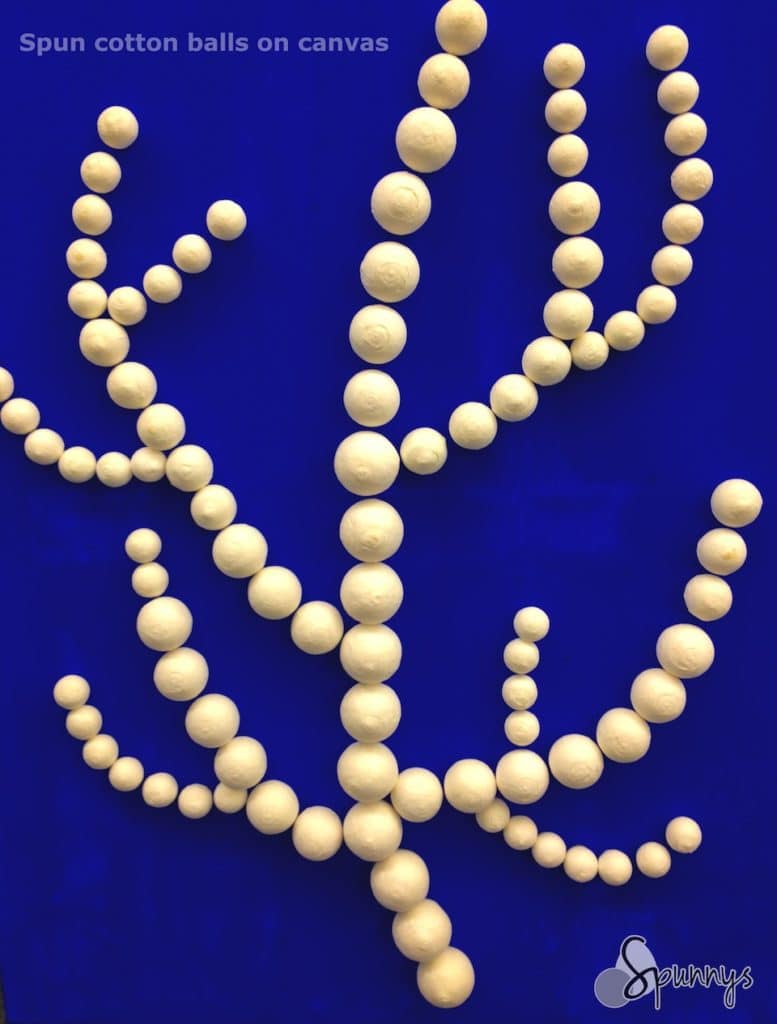 How to make 3D wall art with spun cotton balls - SPUNNYS DIY